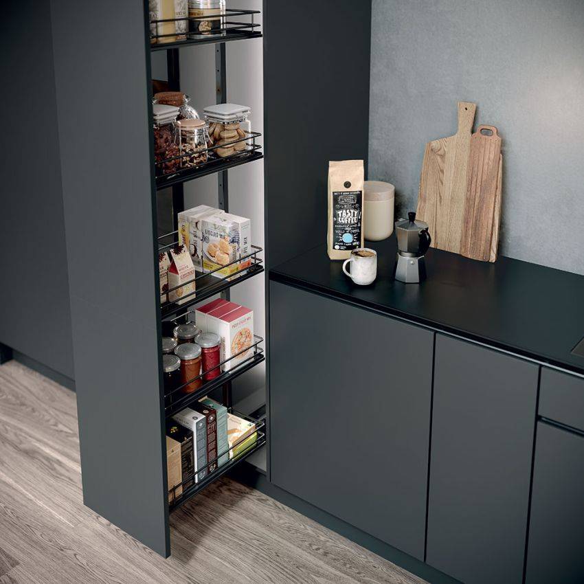 Pull Out Larder Unit, Complete Set, Centre Mounting, Height Adjustable ...