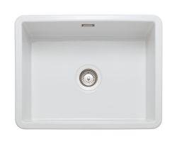 Abode Sandon White Ceramic 1.5 bowl Inset or Undermount Kitchen Sink